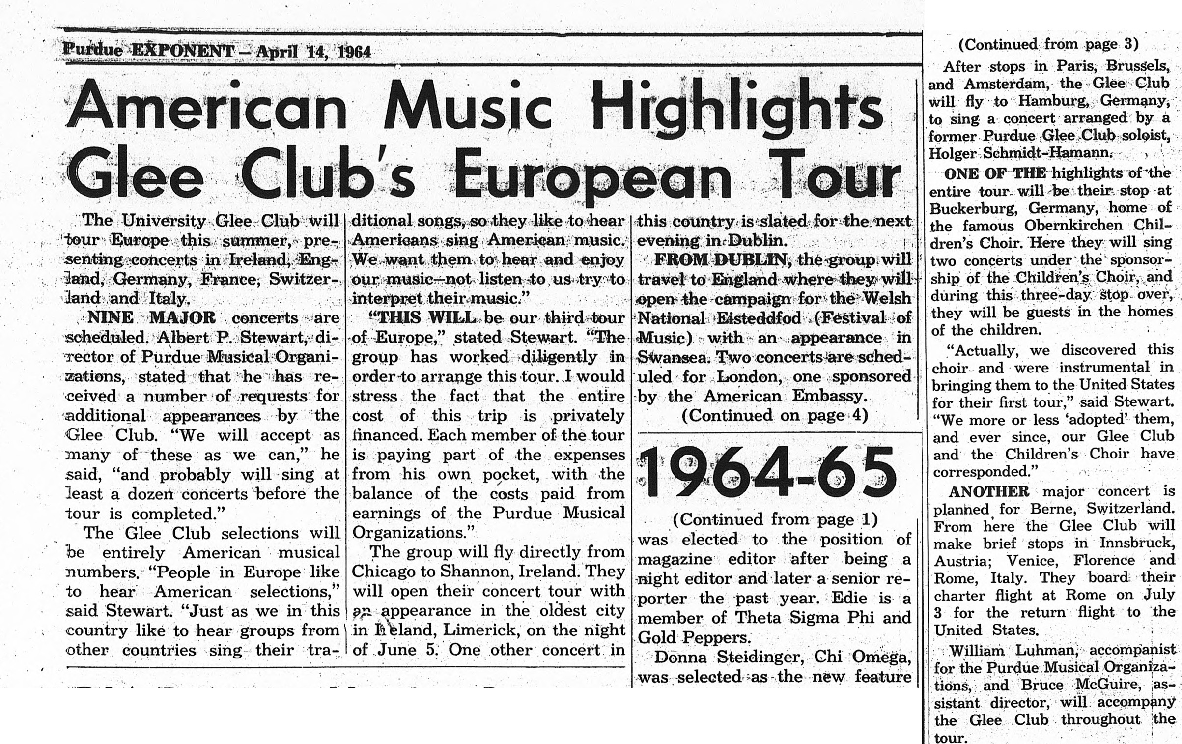 PVGCDB / Blog / 1964 European tour